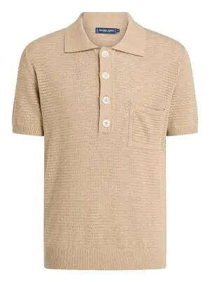 Frescobol Carioca Clemente Pointelleknit Cotton Polo Shirt - Sand