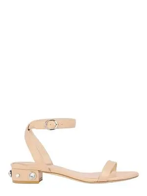 STUART WEITZMAN Dancer Allshine 25 Crystal-embellished Leather Sandals - Neutral