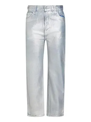 Veronica Beard Daniela Metallic Straight-leg Jeans - Silver