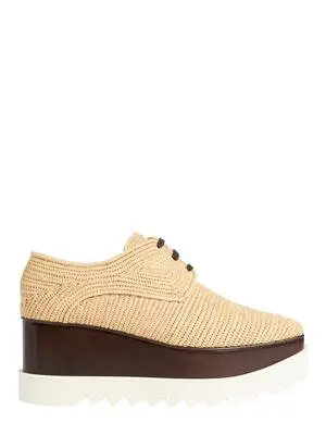 Stella McCartney Elyse Raffia Platform Brogues - Neutral