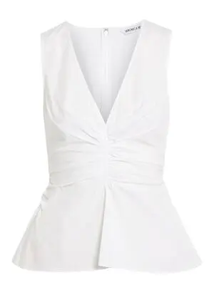 Veronica Beard Aiden Ruched Top - White