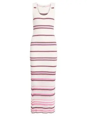 Simkhai Mariana Striped Waffle-knit Maxi Dress - Ivory