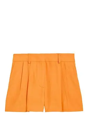 Stella McCartney Pleated Crepe Shorts - Orange