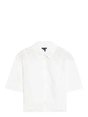 Veronica Beard Claire Cropped Cotton-poplin Shirt - White