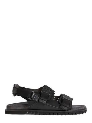 Dunhill Radial Webbing And Leather Sandals - Black