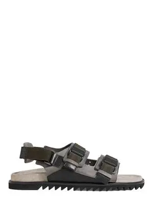 Dunhill Radial Webbing And Leather Sandals - Gray