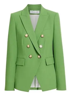 Veronica Beard Miller Dickey Double-breasted Crepe Blazer - Leaf Green