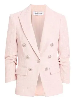 Veronica Beard Ryland Dickey Double-breasted Tweed Blazer - Blush