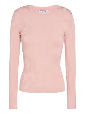 Veronica Beard Acara Ribbed-knit Top - Baby Pink