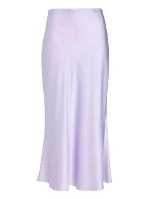 Veronica Beard Clover Silk-blend Satin Midi Skirt - Lavender