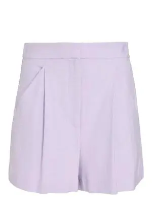 Veronica Beard Elbe Pleated Crepe Shorts - Lavender