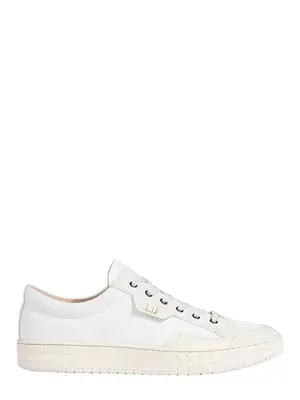 Dunhill Court Leather-trimmed Canvas Sneakers - Off-white