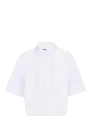 Veronica Beard Spruce Broderie Anglaise Cotton Shirt - White