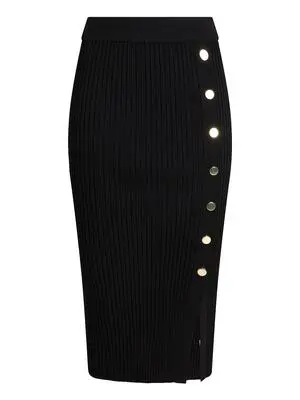 VERONICA BEARD Tanner Ribbed-Knit Midi Skirt