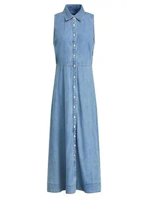 Veronica Beard Fuller Denim Midi Shirt Dress - Mid Denim