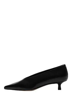 AeydĒ Clara Leather Kitten Heel Pumps - Black