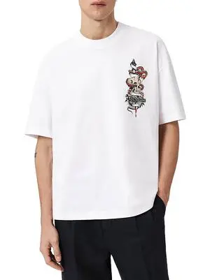 ALLSAINTS Blade Oversized Fit Tee - Optic White