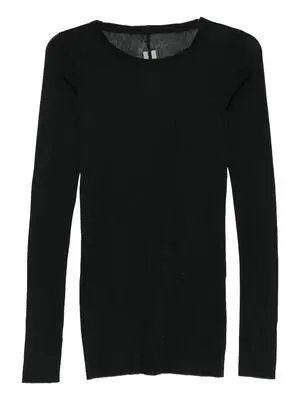 Rick Owens Ribbed Long Sleeve T-shirt - Black