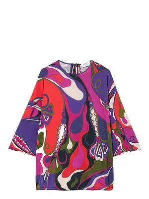 Emilio Pucci Orchid Print Cape Blouse - Multicolour