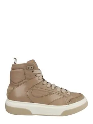 FERRAGAMO Cassio Leather High-top Sneakers - Bone