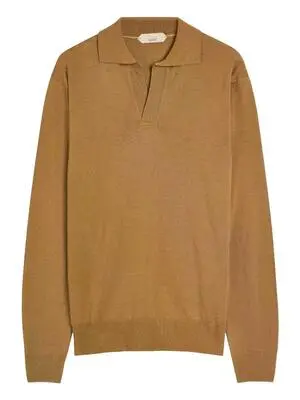 AURELIEN Polo-collar T-shirt - Neutrals