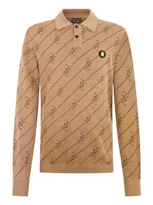 BILLIONAIRE Long-sleeve Buttoned Polo Shirt - Neutrals