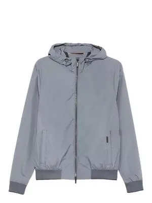 MOORER Zip Fastening Hooded Jacket - Grey
