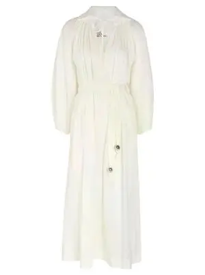 Lisa Marie Fernandez Belted Maxi Dress - White