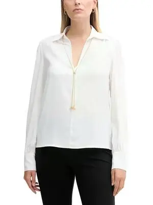 GAUDI V-neck Blouse - White