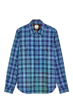 Paul Smith Chest-pocket Checked Shirt - Blue