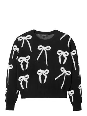 Marc Jacobs Bow-detail Round-neck Sweater - Black