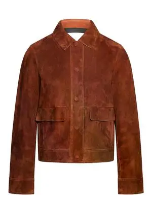 YVES SALOMON Lamb Suede Jacket - Brown