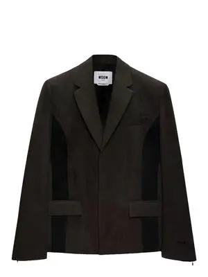 MSGM Long-sleeve Panelled Jacket - Brown