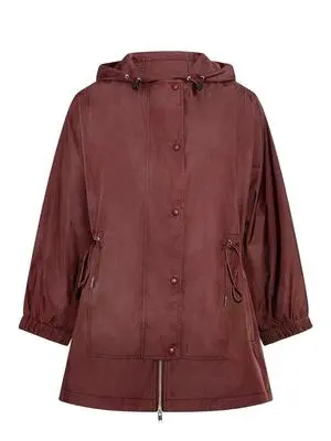 YVES SALOMON Hooded Jacket - Brown