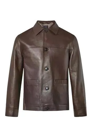 YVES SALOMON Leather Jacket - Brown