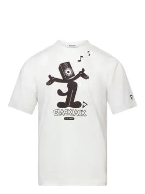 BLACKJACK Graphic Print T-shirt - White