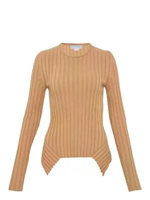 Stella McCartney Ribbed Knit Top - Brown