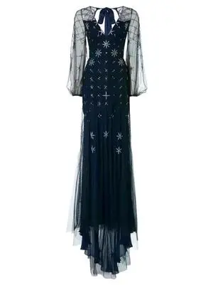 TEMPERLEY LONDON Star Beaded Celeste Maxi Dress - Blue