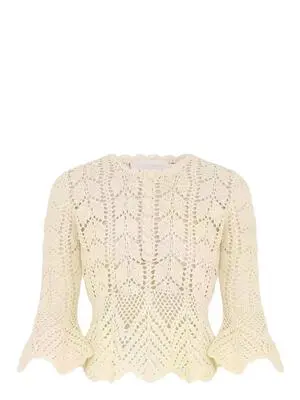 Zimmermann Awaken Crochet Top - Neutrals