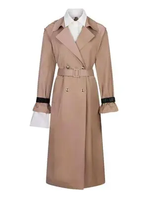 Liu Jo Belted Double-breasted Trench Coat - Brown