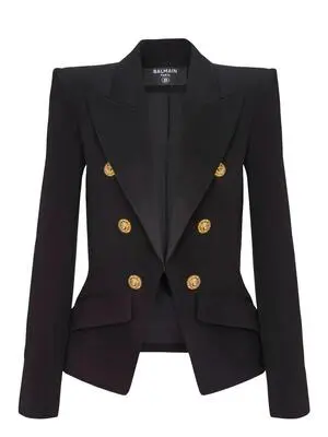 Balmain Double-breasted Peplum Blazer - Black