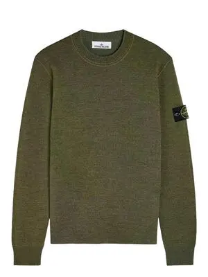 Stone Island Logo-patch Sweater - Green