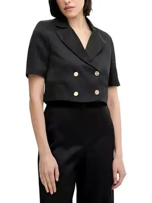 GAUDI Double-breasted Cropped Blazer - Black