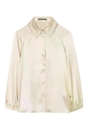 LUISA CERANO Long-sleeve Silk Shirt - Neutrals
