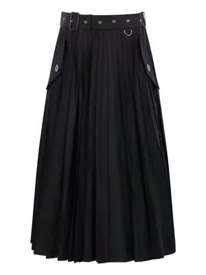Sacai Pleated Belted Skirt - Black