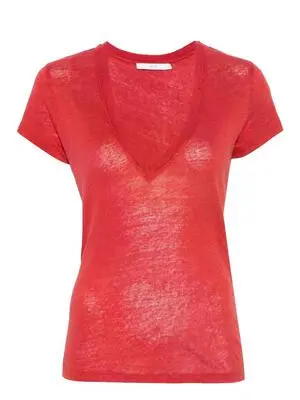 IRO PARIS V-neck T-shirt - Red