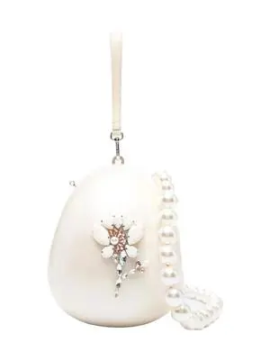 Simone Rocha Floral-beaded Cross Body Bag - White