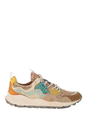 FLOWER MOUNTAIN Yamano 3 Floral Suede Sneakers - Neutrals