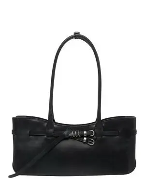 MARGESHERWOOD Buckle Leather Shoulder Bag - Black