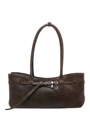 MARGESHERWOOD Zip Leather Shoulder Bag - Brown
